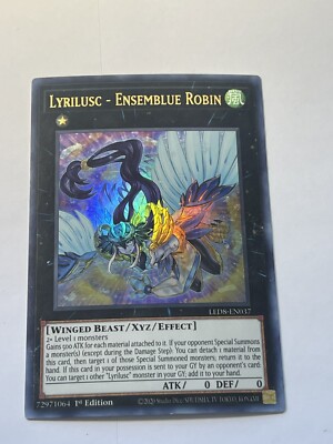 Yugioh-Lyrilusc - Ensemblue Robin-Ultra Rare-1st Edition-LED8 EN037 (NM ...