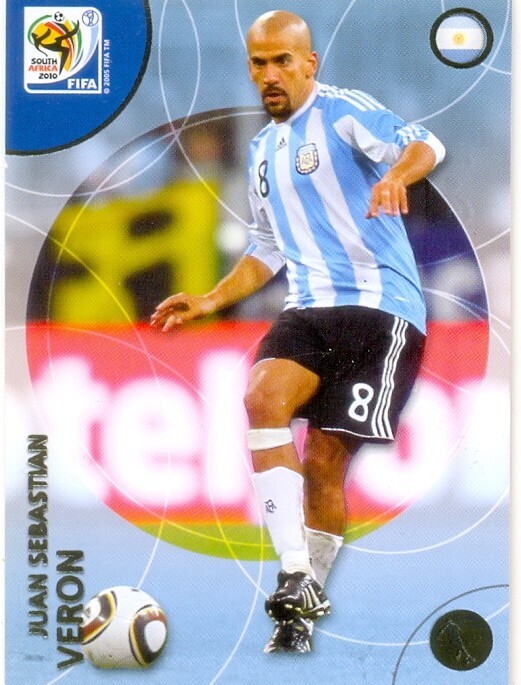 PANINI 2010 FIFA World Cup Card 41 - ARGENTINA - Juan Sebastian Veron ...