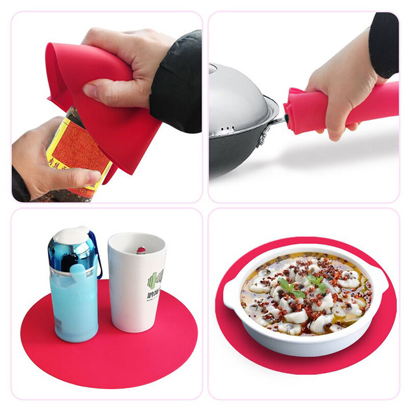 30cm Soft Non-Stick Round Microwave Mat Fryer Pad Resistant Silicone ...