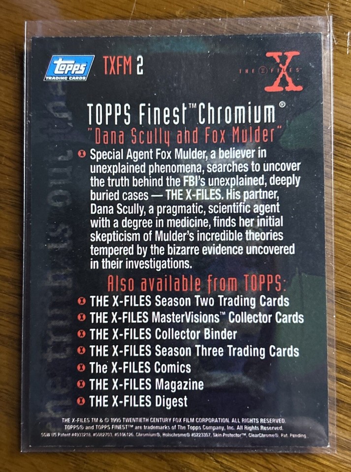 The X-Files Topps Finest Chromium Promo Card #TXFM2, 1995 | eBay