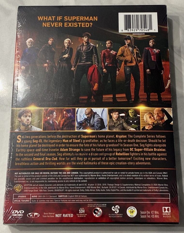 Krypton: The Complete Series DVD (Superman DC Universe) **NEW/SEALED ...