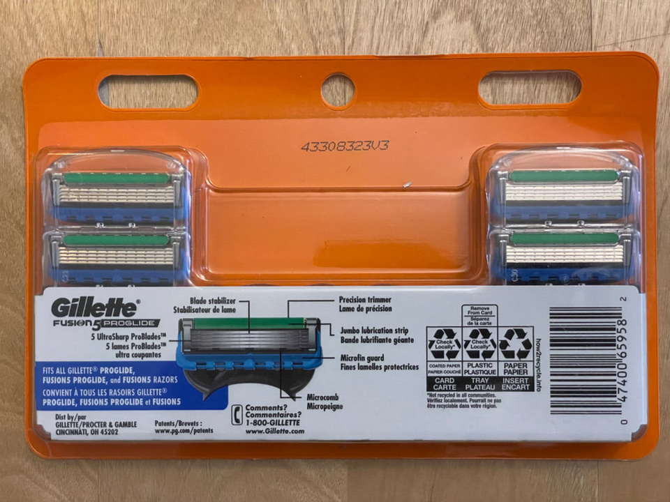 Genuine Gillette Fusion5 ProGlide Mens Razor Blade Refills 12 ...
