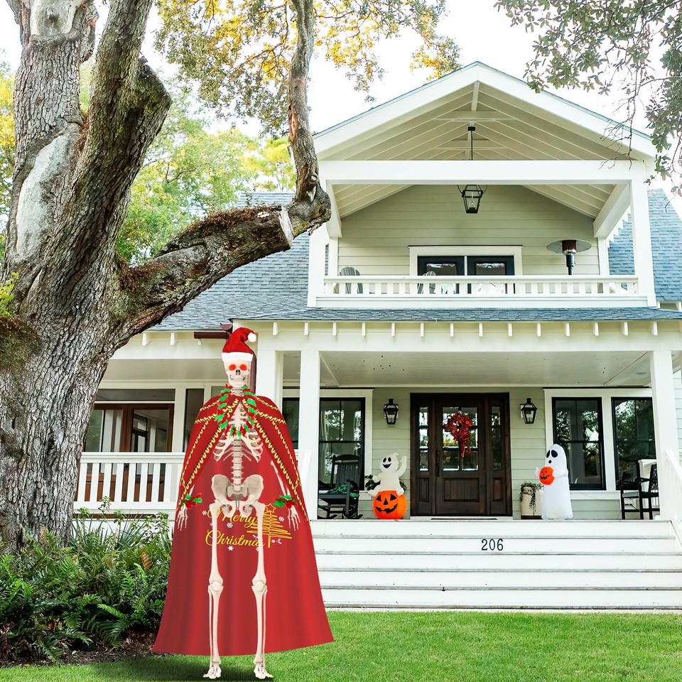 5 PCS 12ft Skeleton Christmas Costume Set Giant Clothes Outfit ...
