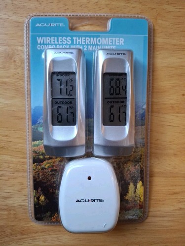 Acu Rite Wireless Thermometer Combo Pack W/2 Main Units In/Outdoor Rare ...
