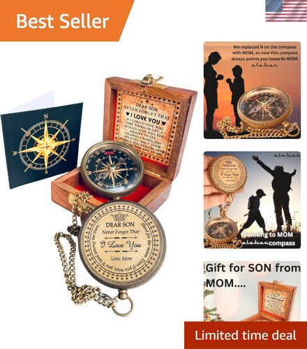 Father to Son Engraved Compass - Thoughtful Inspirational Gift for ...