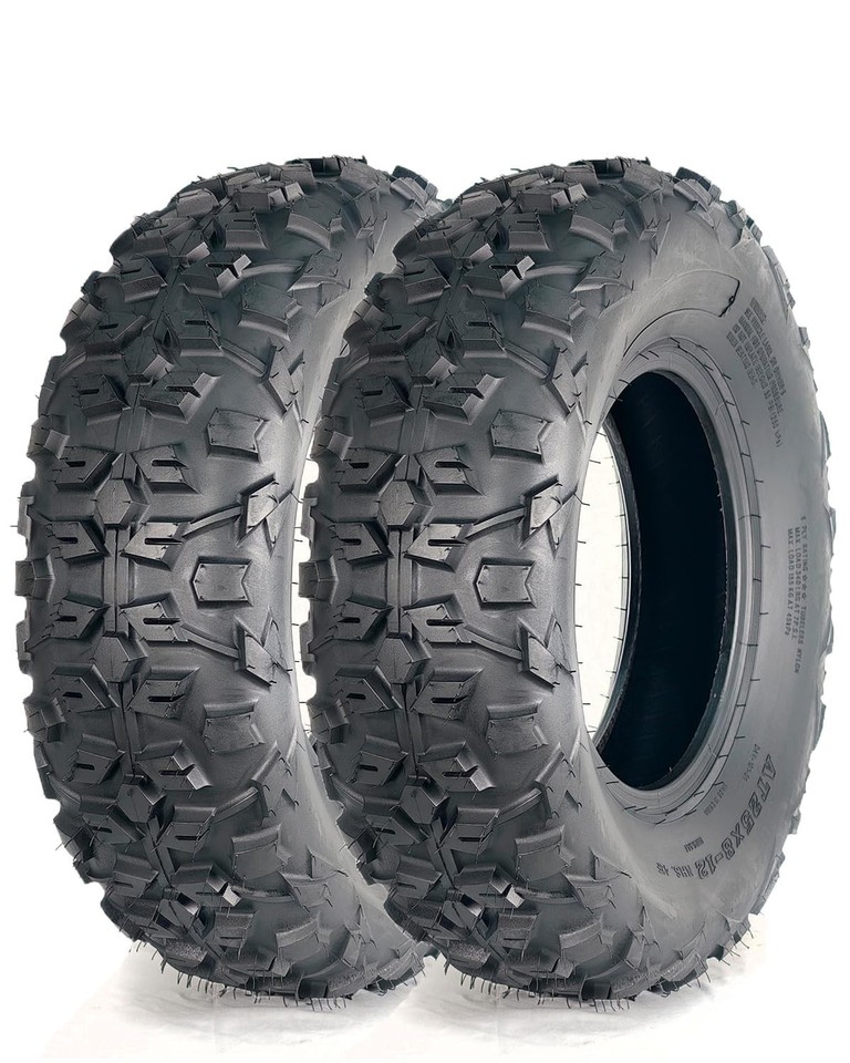 2X 25x8-12 ATV UTV Tires All Terrain Off-Road Tires Wide Footprint ...