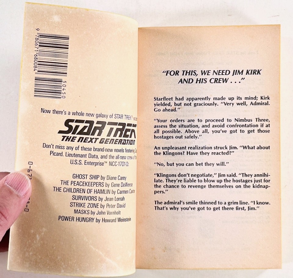 1989 Dillard STAR TREK V THE FINAL FRONTIER movie novelization POCKET ...