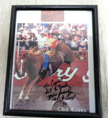 PBR 1999 WRANGLER Clint Corey Hand Signed Autograph 7"x10" Photo Rodeo ...