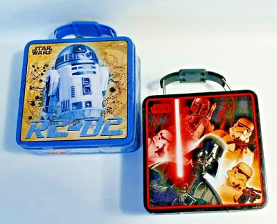 Star Wars Tin Boxes R2-D2 & Darth Vader 5 3/4"L x 5 3/4"H x 2 1/2"W | eBay