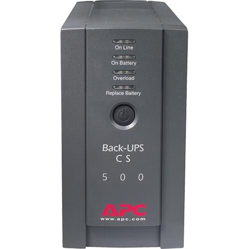 APC UPS Battery Backup & Surge Protector, BK500BLK Tower Back-UPS ...