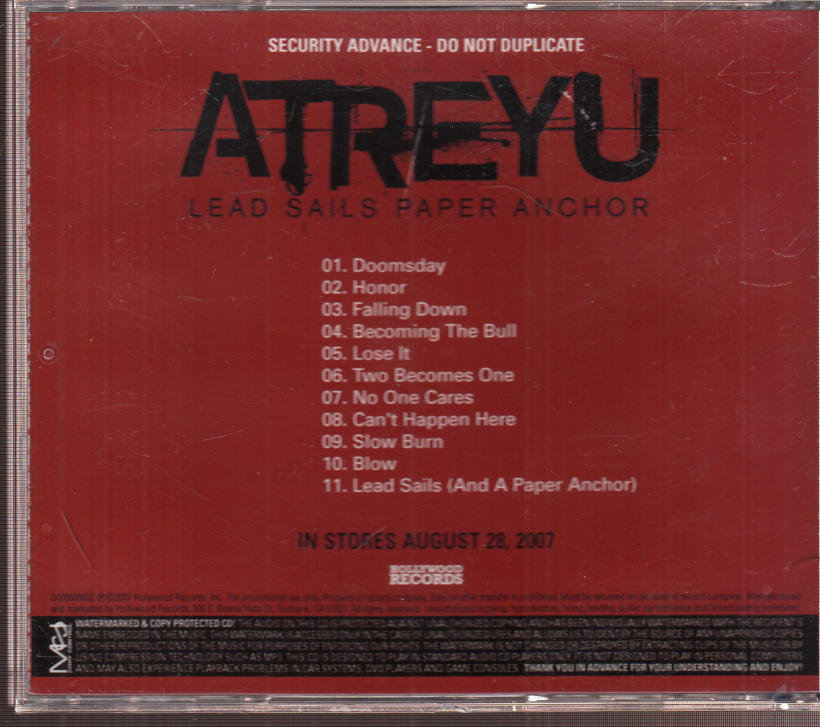 atreyu lead sails paper anchor cd promo | eBay