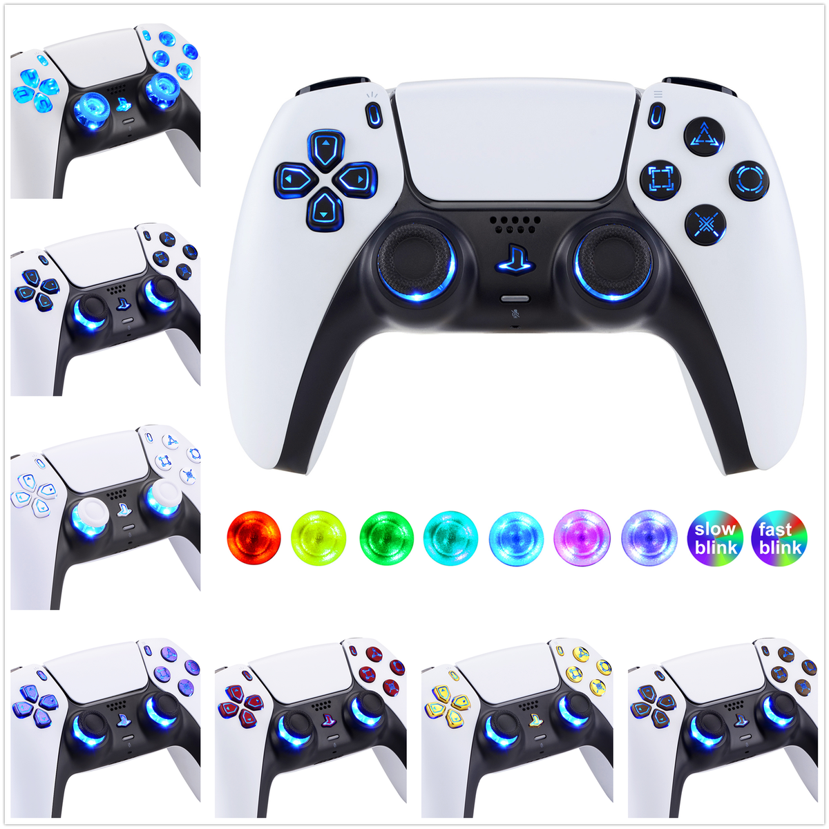 Fake Ps5 Controller Multi-Colors Luminated Dpad Thumbstick Share Home ...