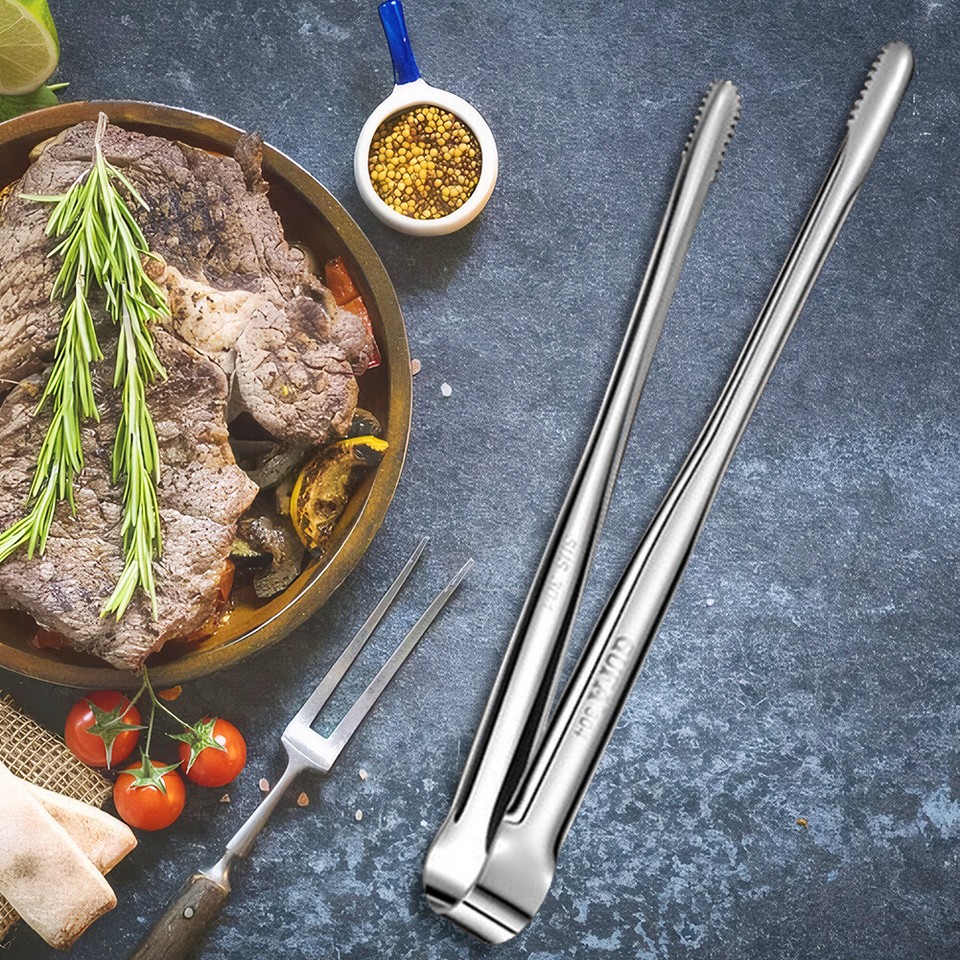 Grill Tongs, Stainless Steel, Grill Tongs, Metal, Kitchen Tweezers ...