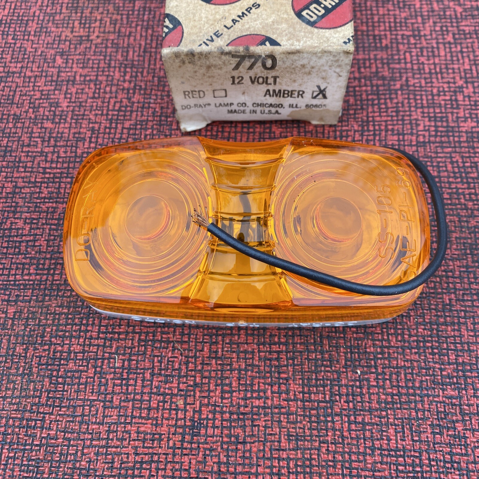 Vintage Do-Ray 770 12 Volt Amber Automotive Light New Old Stock | eBay