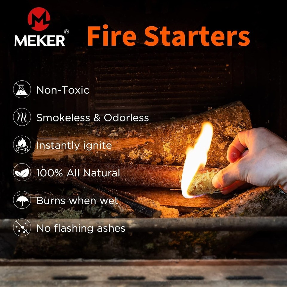 Fire Starters - Natural Fire Starters for Fireplace, Campfires, Fire ...