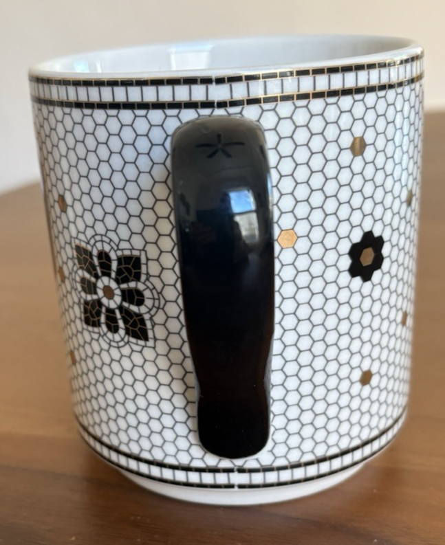 Anthropologie Bistro Tile Stoneware Mug Monogram Edition Letter P | eBay UK