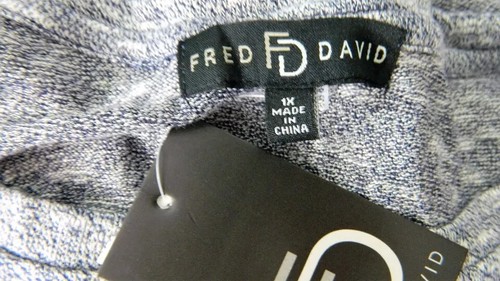 Fred FD David Women Plus Size 1x 2x 3x Blue Gray Melange Sweater Top Tunic Shirt | eBay