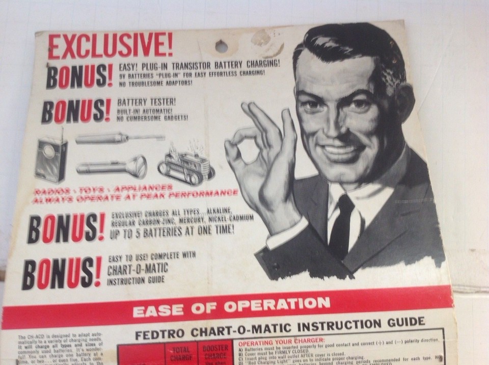 1965 FEDTRO Deluxe Battery Charger In Original Display | eBay