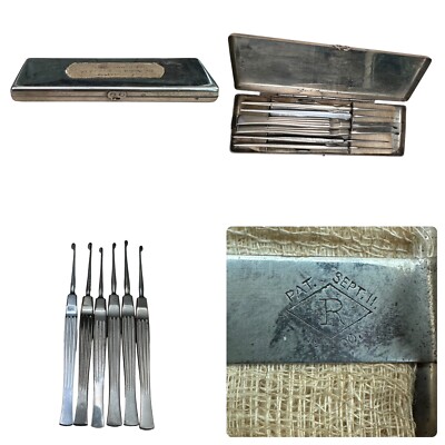 WW1 Rare Sept 11,1900 Eye Field Work Surgical Eye 6 Pc Instruments In ...