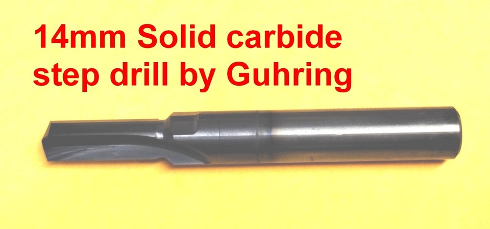 14mm GUHRING Solid Carbide 10.72mm Pilot Split point tip STEP Drill bit ...