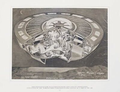 Alexander Weygers Discopter In Flight Art Print Poster Sci Fi, Inventor ...