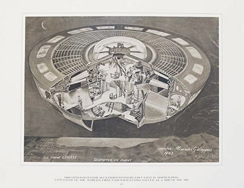 Alexander Weygers Discopter In Flight Art Print Poster Sci Fi, Inventor ...