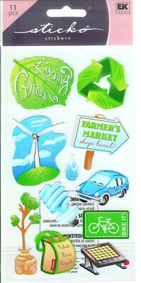 Sticko Being Green Recyle Earth Day Stickers Crafts Planner Scrapbook ...
