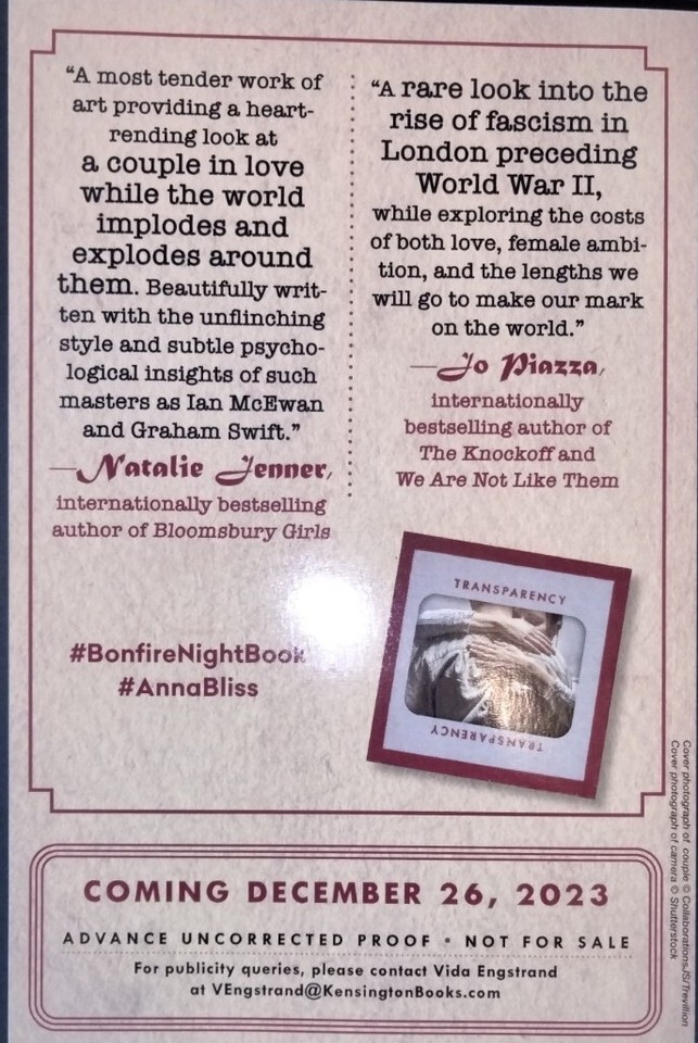 2023 Bonfire Night By Anna Bliss Advanced Reader Copy Paperback Brand ...