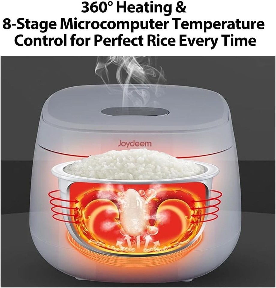 Joydeem 3 Cup Rice Cooker With Pure Ceramic Inner Pan FD20S-W 24h Delay ...