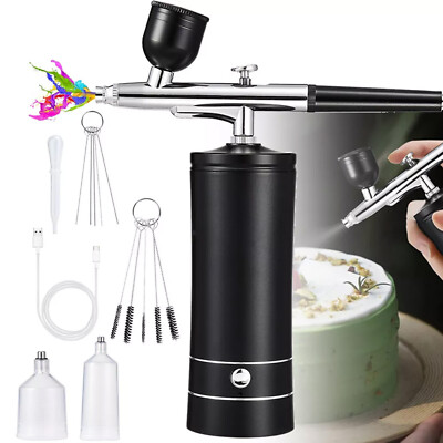 0.3MM Mini Airbrush Compressor Kit Spray Gun Dual Action Air Brush ...
