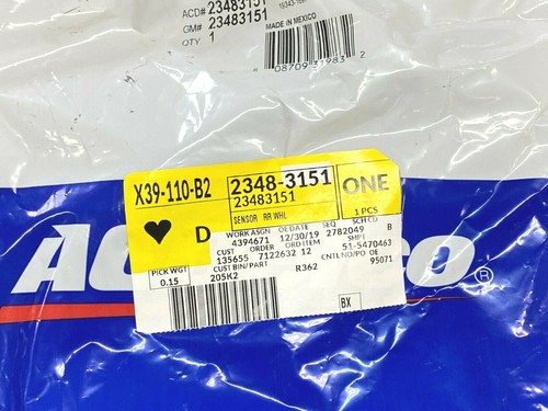 2013-2016 Chevy Malibu Buick OEM NOS GM Rear Wheel Speed Sensor ...