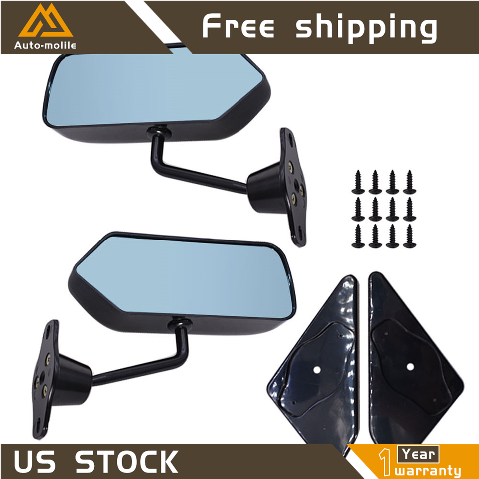 Pair Universal F1 Style Car Racing Rearview Side Wing Mirrors Convex ...