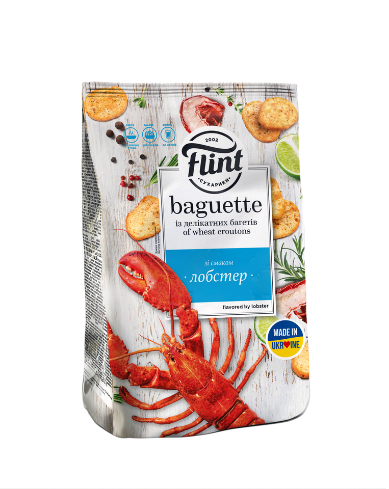 4 FLINT BAGUETTE LOBSTER Flavor Baked Bread Crisps Beer Snacks 90g 3 ...