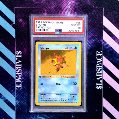 GEM MINT PSA 10 FIRST EDITION BASE SET STARYU 65/102 ORIGINAL 1999 ...