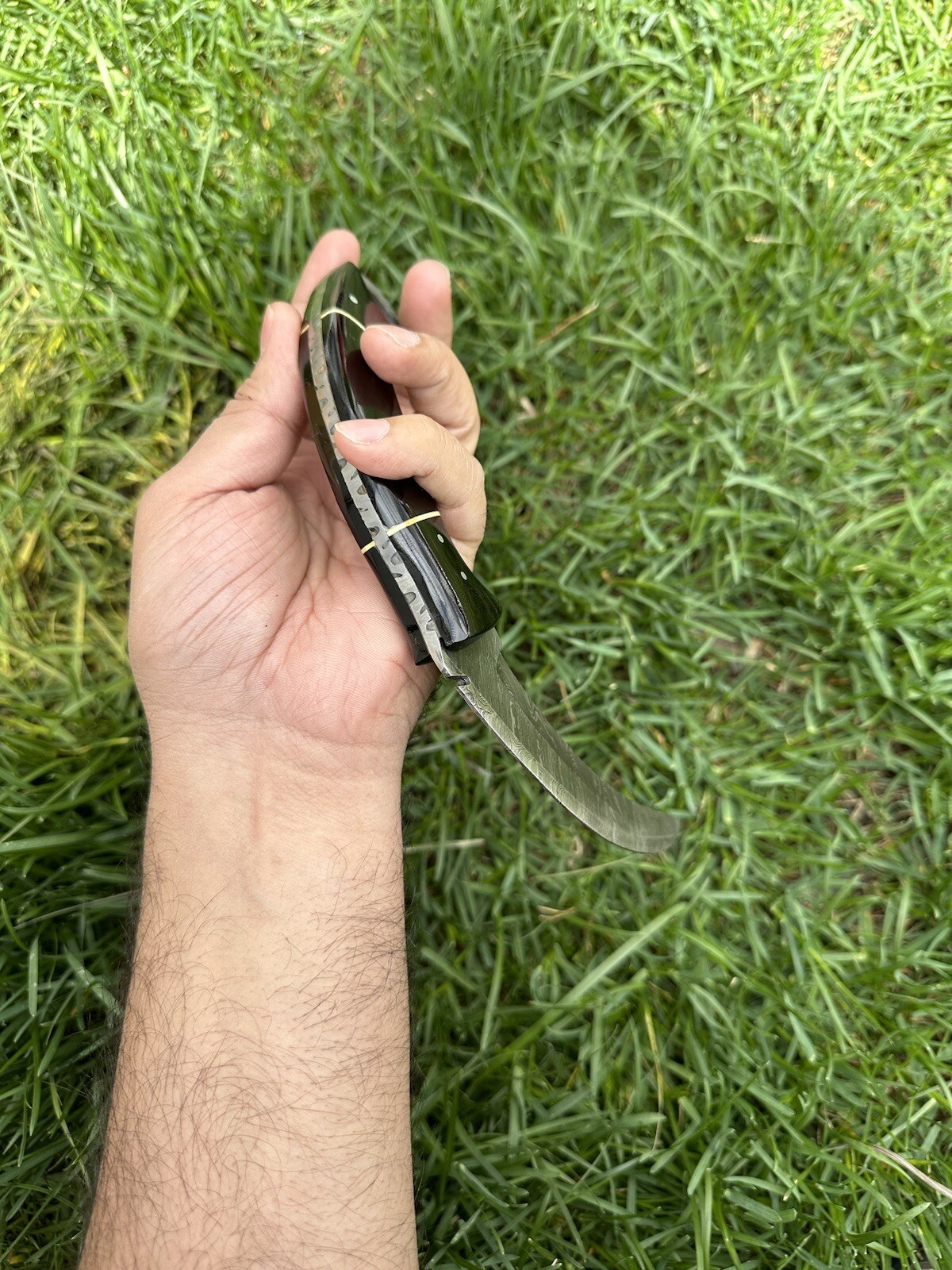 HANDMADE SICKLE DAMASCUS STEEL HUNTING KARAMBIT SURVIVAL CLAW KNIFE ...