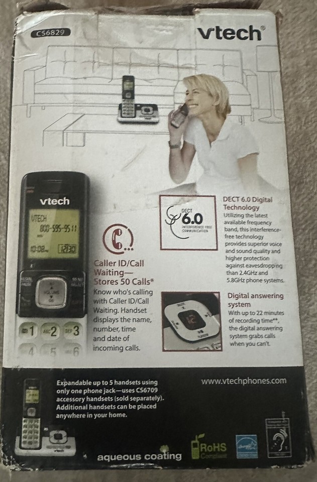 VTech CS6829-2 DECT 6.0 2-Handset Cordless Phone | eBay