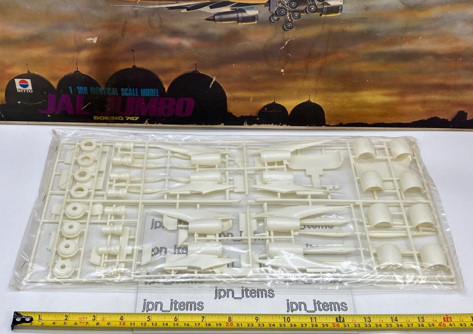 Nitto 1/100 BOEING 747 JAL Japan Air Line JUMBO Vintage Plastic Model ...