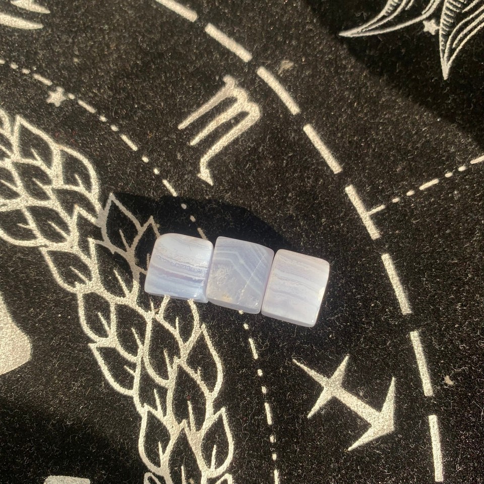 9g 3pcs Blue Lace Agate Cube Crystal Block For Calming Energy Anxiety ...