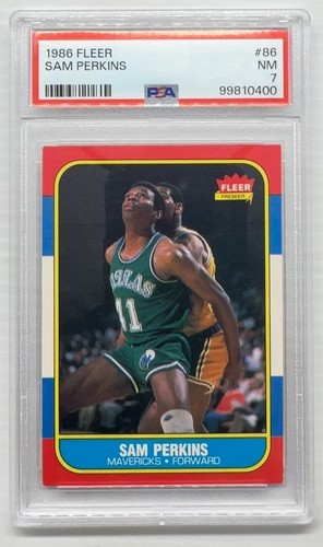 1986-87 Fleer Sam Perkins Rookie Card RC #86 PSA 7 NM Mavericks | eBay