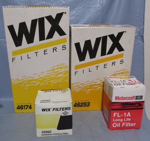 Lot of WIX Air Filters 46174, 46253 & 42992 + Motorcraft FL-1A oil ...