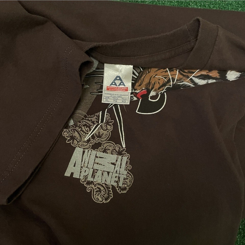 Vintage Animal Planet TV Show Promo 90s 2000s Tiger Shirt Mens Size XL ...