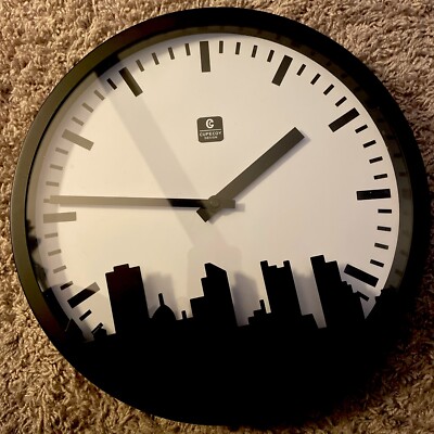 Cupecoy Design City Skyline Black Wall Clock | eBay