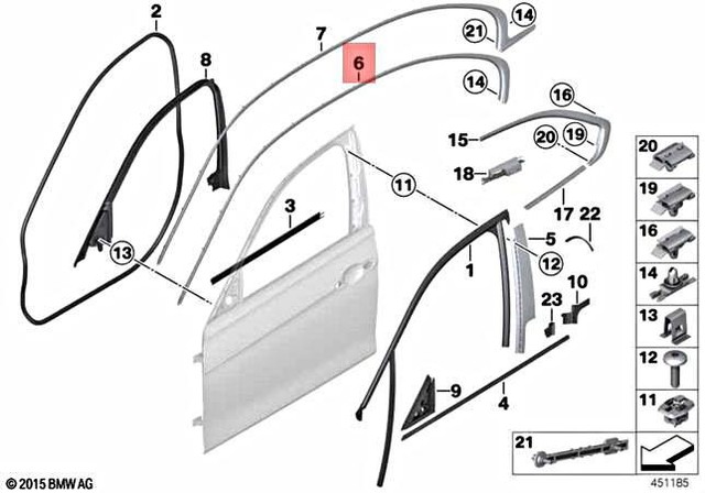 BMW OEM 12-16 328i Exterior-reveal Molding Left 51357258333 for sale ...