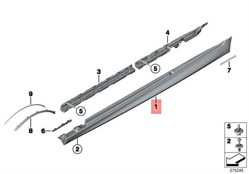 Genuine BMW Hybrid M5 5 F10 F11 518d Door Sill Cover Primed Right ...