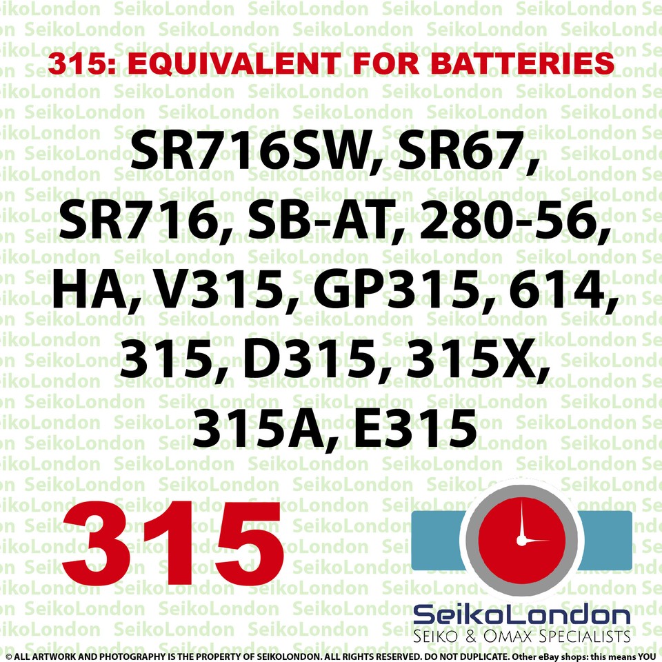 SEIZAIKEN SEIKO Silver Oxide Watch Battery ALL SIZES OF WATCH BATTERIES ...