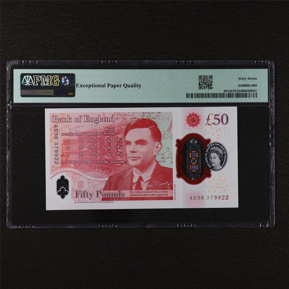 2020 Great Britain Bank of England 50 Pounds Pick#397a PMG 67 EPQ ...
