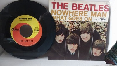 The Beatles "Nowhere Man/What Goes On" 1971 45 PS Capitol Records 5587 ...