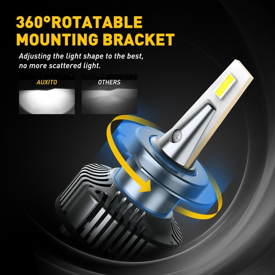 2pcs H7 LED Headlight Bulbs Kit High Low Beam Lamp Super Bright White ...