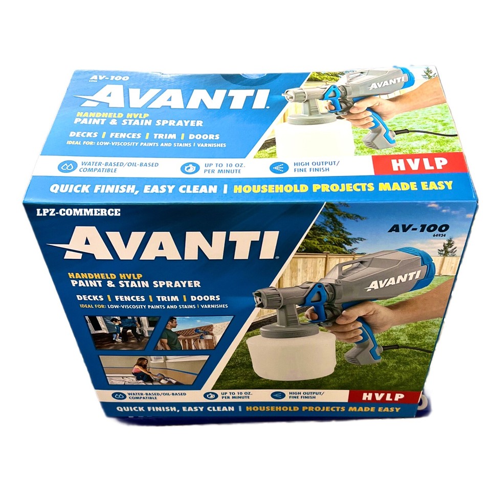 Avanti AV-100 Electric Handheld Paint & Stain HVLP Sprayer Indoor ...