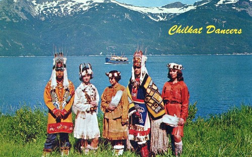 Chilkat Dancers of Alaska Indian Arts Lynn Canal Snow Covered Peaks ...